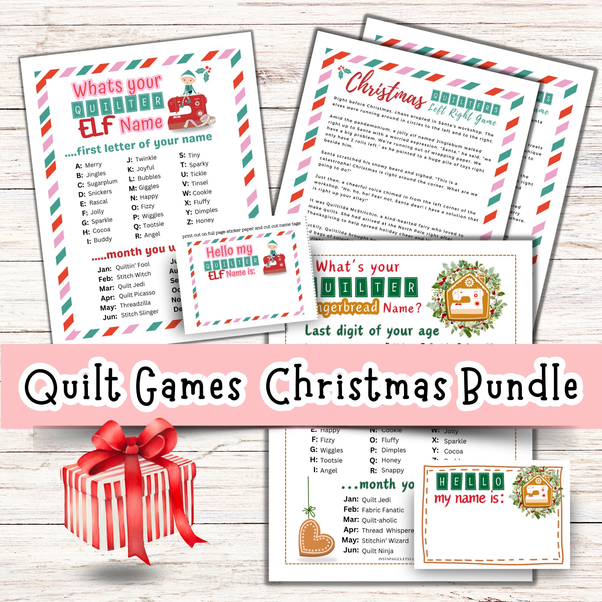 Christmas Quilt Game Bundle, Quilt Guild Games, Quilt Club, Retreat ...