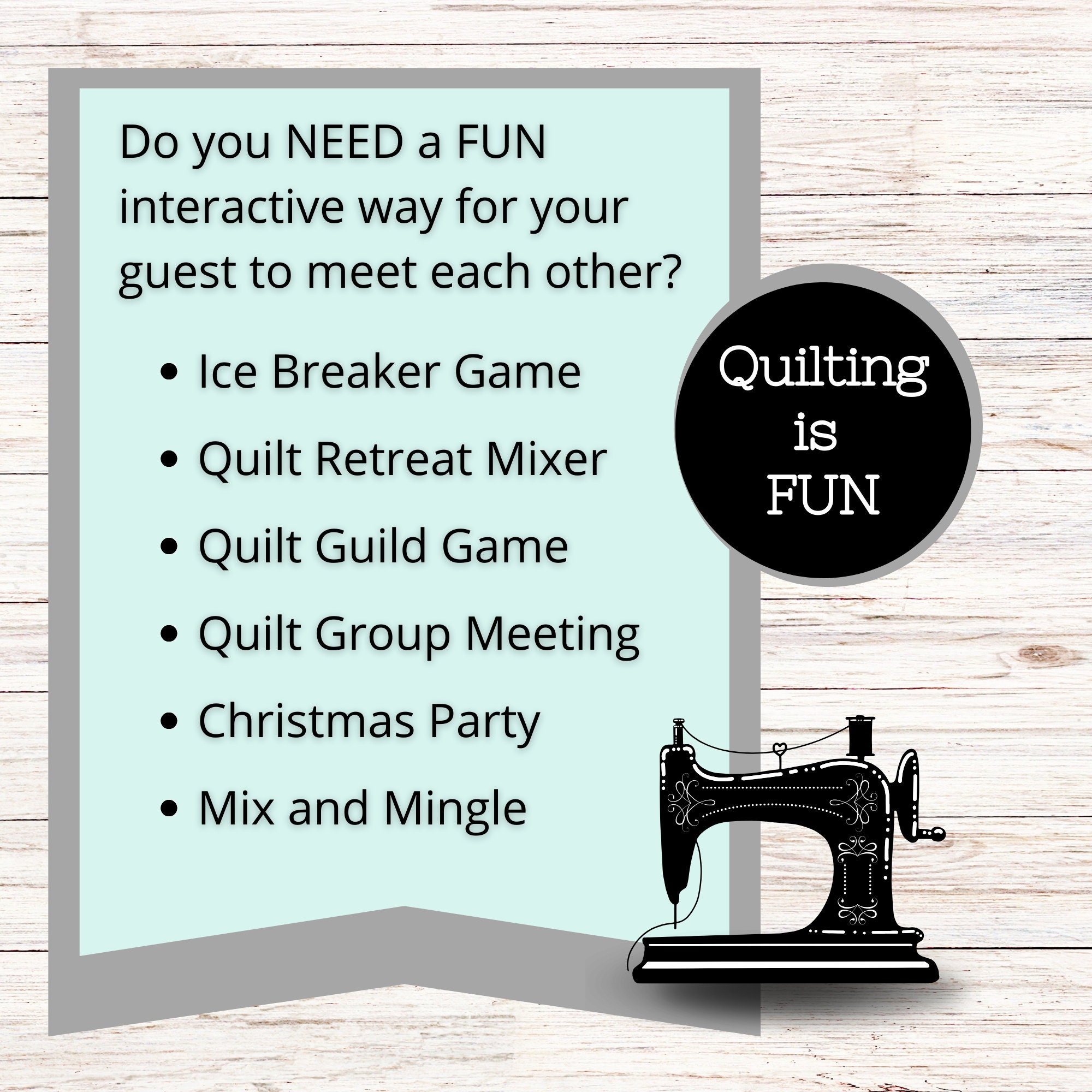 Quilt Bingo Game, Find the Guest Who, Quilt Guild Games, Retreat ...