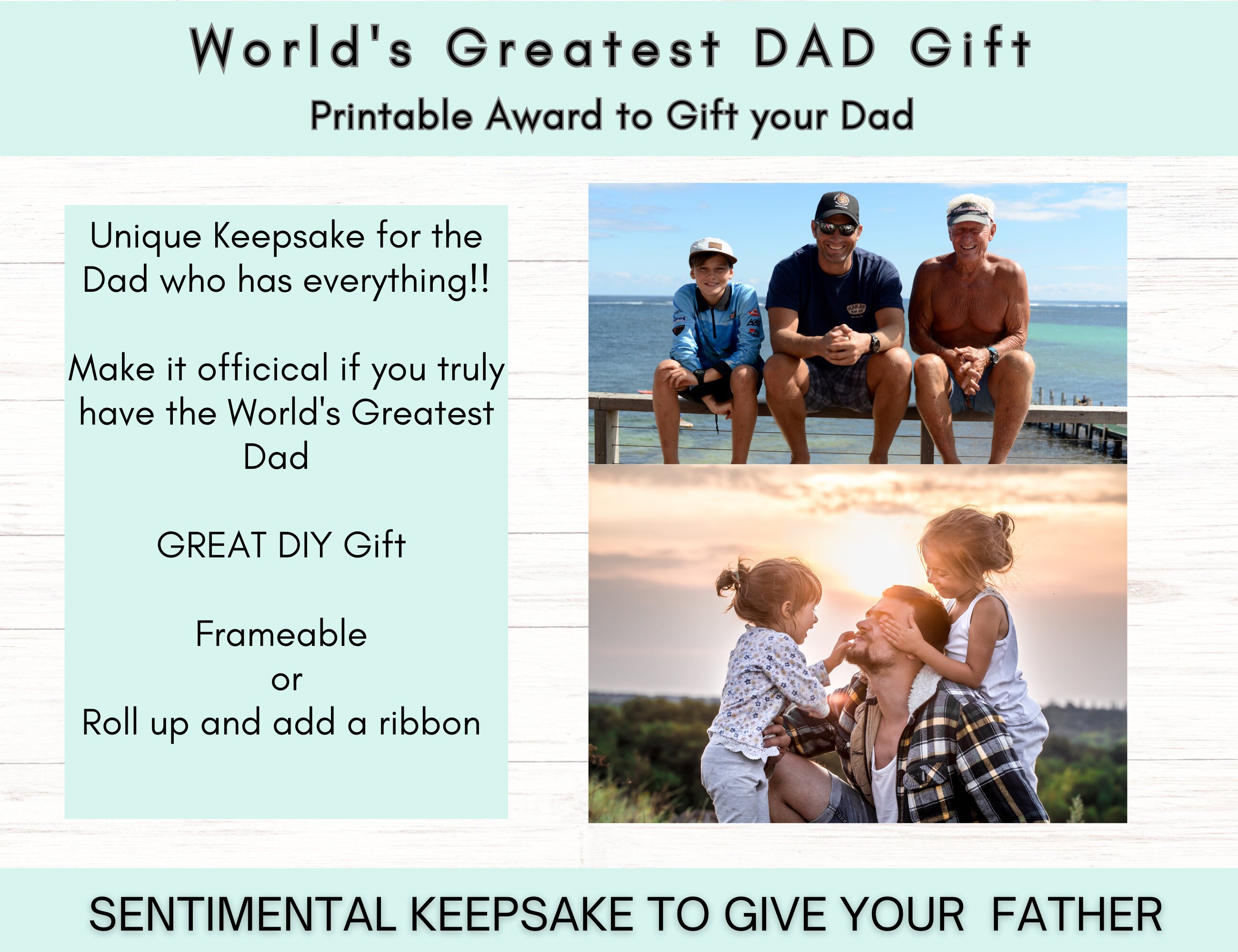 Worlds Greatest Dad Award Certificate, Best Dad Award, Best Dad Ever ...