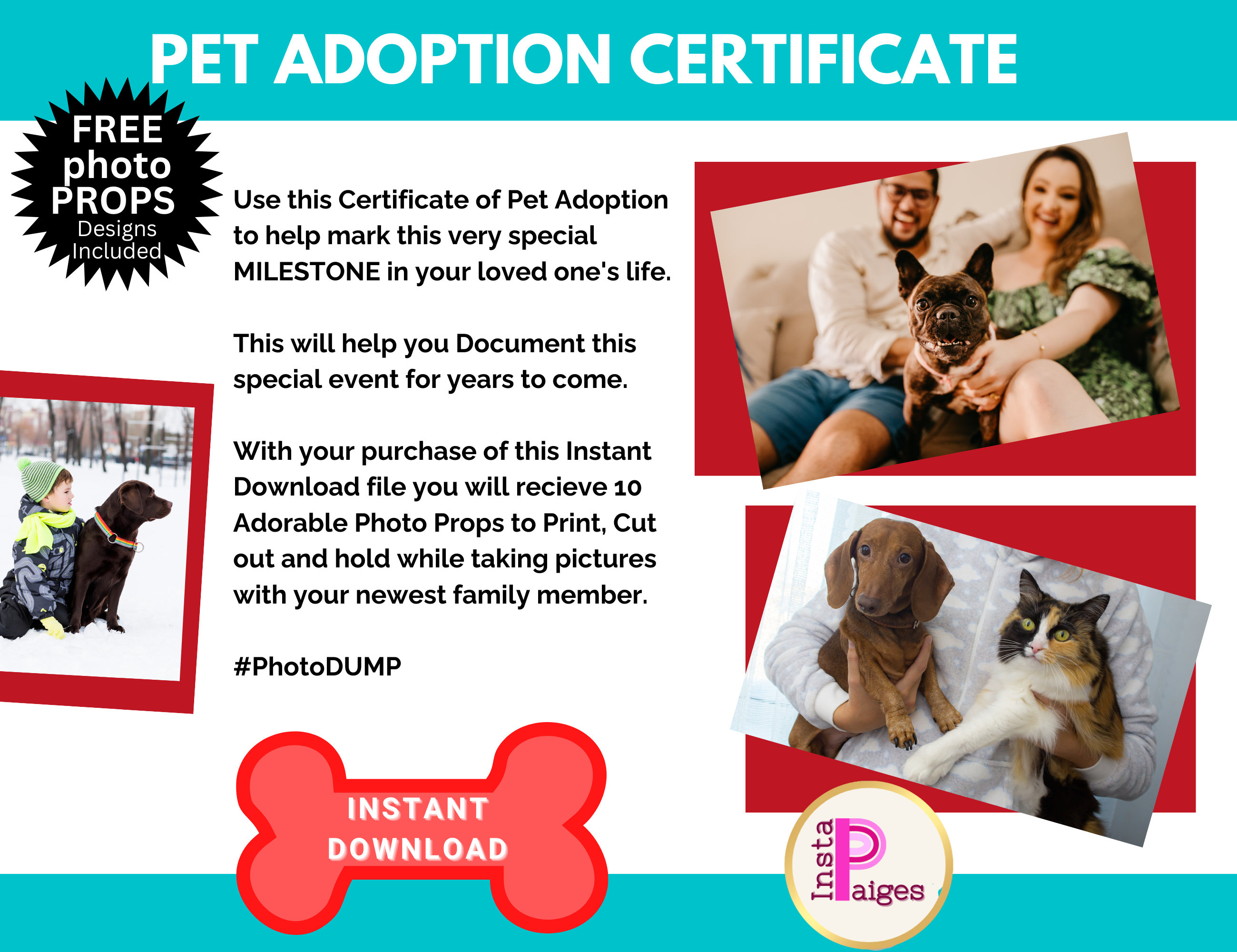Pet Adoption Certificate, Puppy Adoption Certificate, Dog Adoption ...