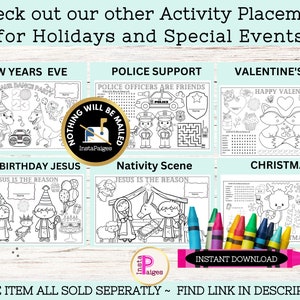 Easter Coloring Pages Activity Placemats, Easter Activity Sheets ...