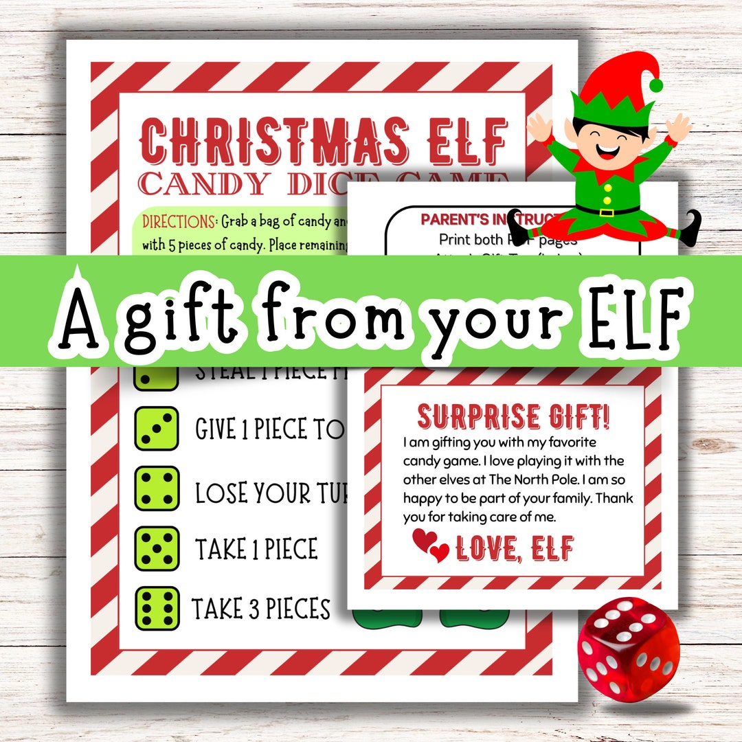 Elf Dice Game, Elf Accessories, Elf Activity, Gift From Elf, Elf Prop ...
