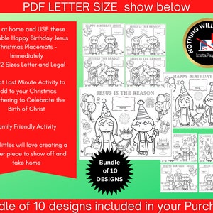 Happy Birthday Jesus Coloring Placemat Pages /jesus is the Reason for ...