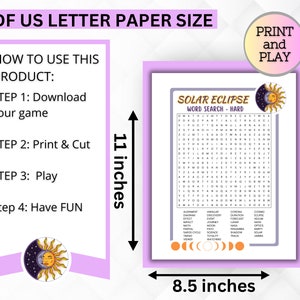 Solar Eclipse Game Bundle, Word Search, Name Game, Games for Kids ...