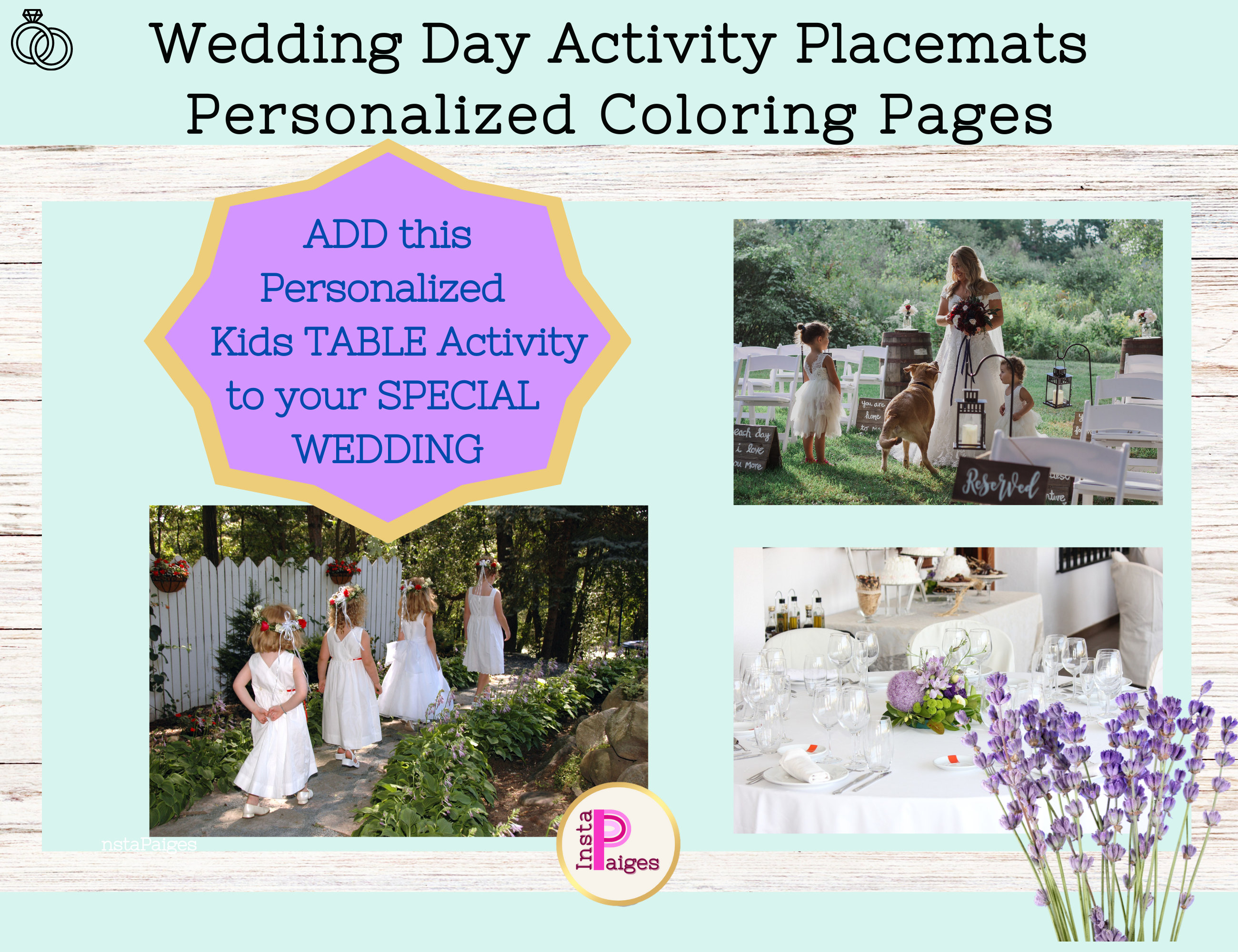 Wedding Coloring Page Placemats, Custom Unique Wedding Favor for Kids ...