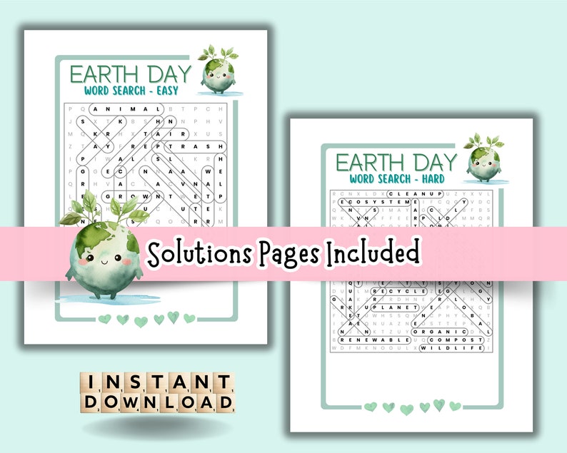 Earth Day Word Search, Earth Day Printable for Kids, Earth Day ...
