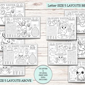 Easter Coloring Pages, Easter Placemats, Easter Activity Sheets, Easter ...