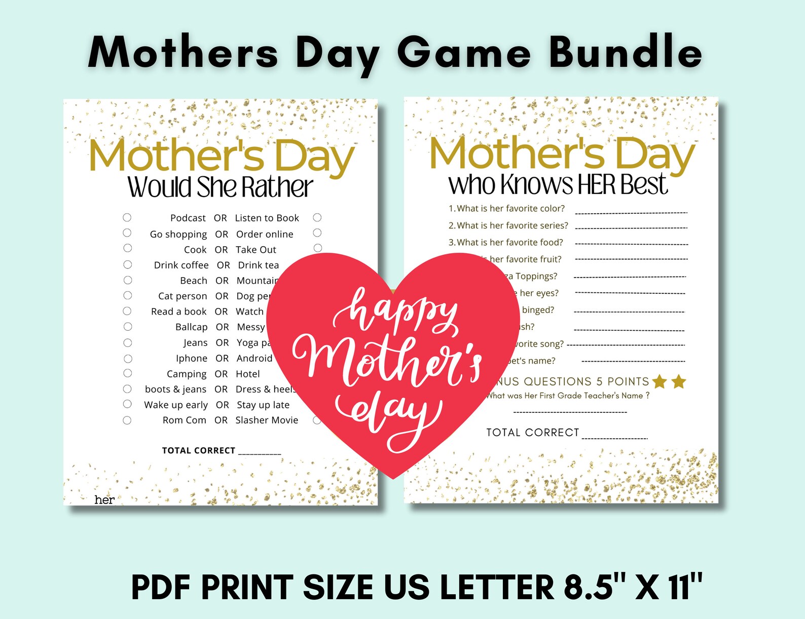 Mom Trivia Game, Mothers Day Quiz, Would She Rather Who Knows Mommy ...