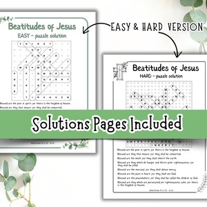 Beatitudes Word Search, Beatitudes for Kids, Youth Group Games, Bible ...