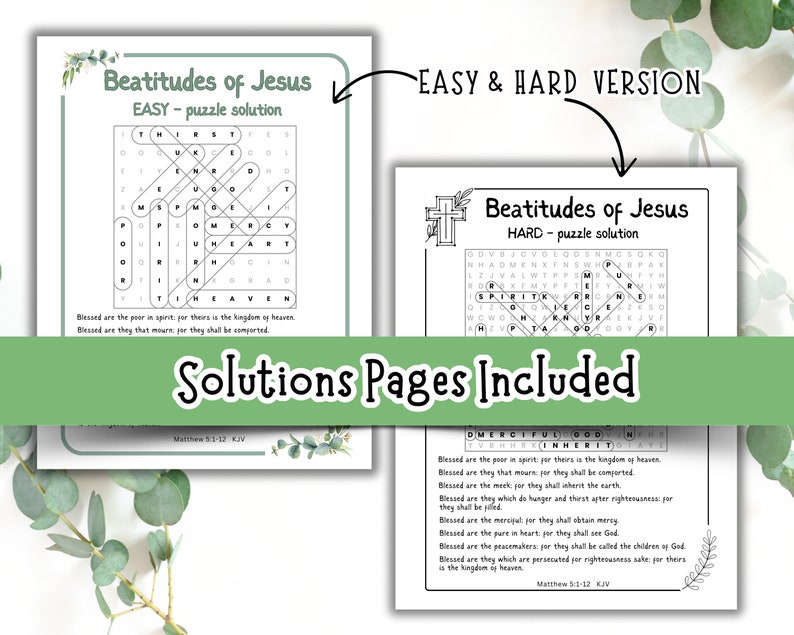 Beatitudes Word Search, Beatitudes for Kids, Youth Group Games, Bible ...