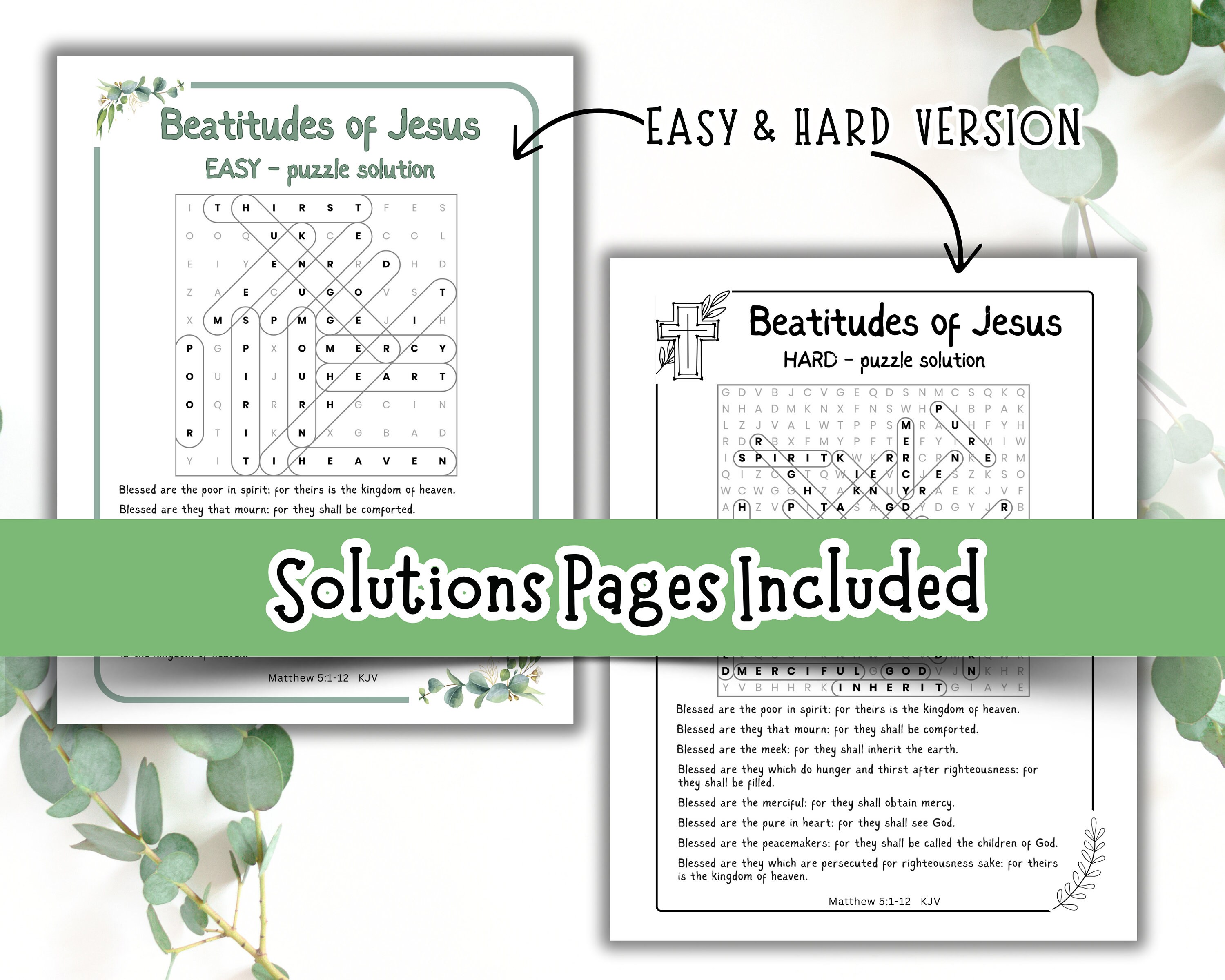 Beatitudes Word Search, Beatitudes for Kids, Youth Group Games, Bible ...