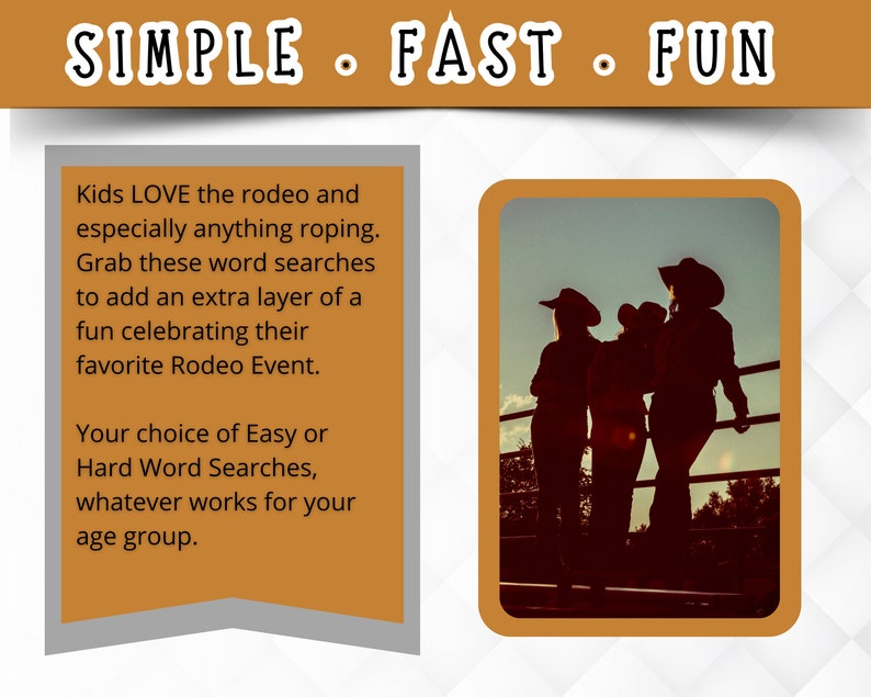 Breakaway Roping Word Search, Calf Roping Game for Kids, Rodeo Cowgirl ...