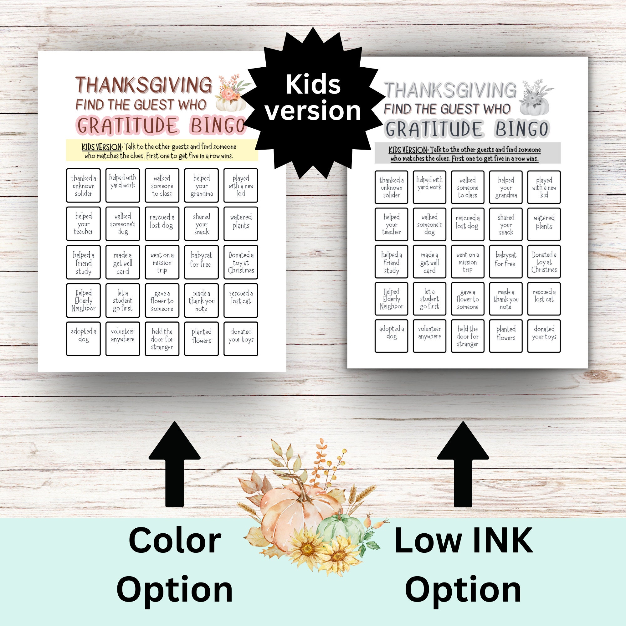 Find the Guest Bingo, Gratitude Game, Thanksgiving Bingo, Find the ...