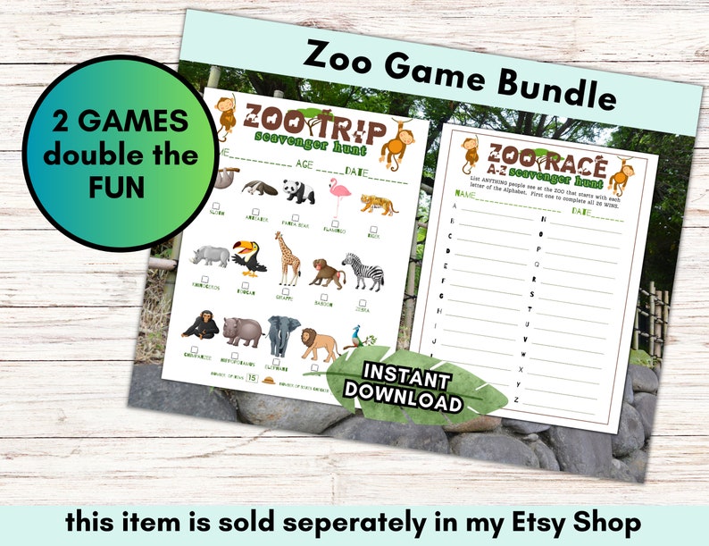 Zoo Scavenger Hunt, Zoo Race A-Z Scavenger Hunt, Outdoor Scavenger Hunt ...