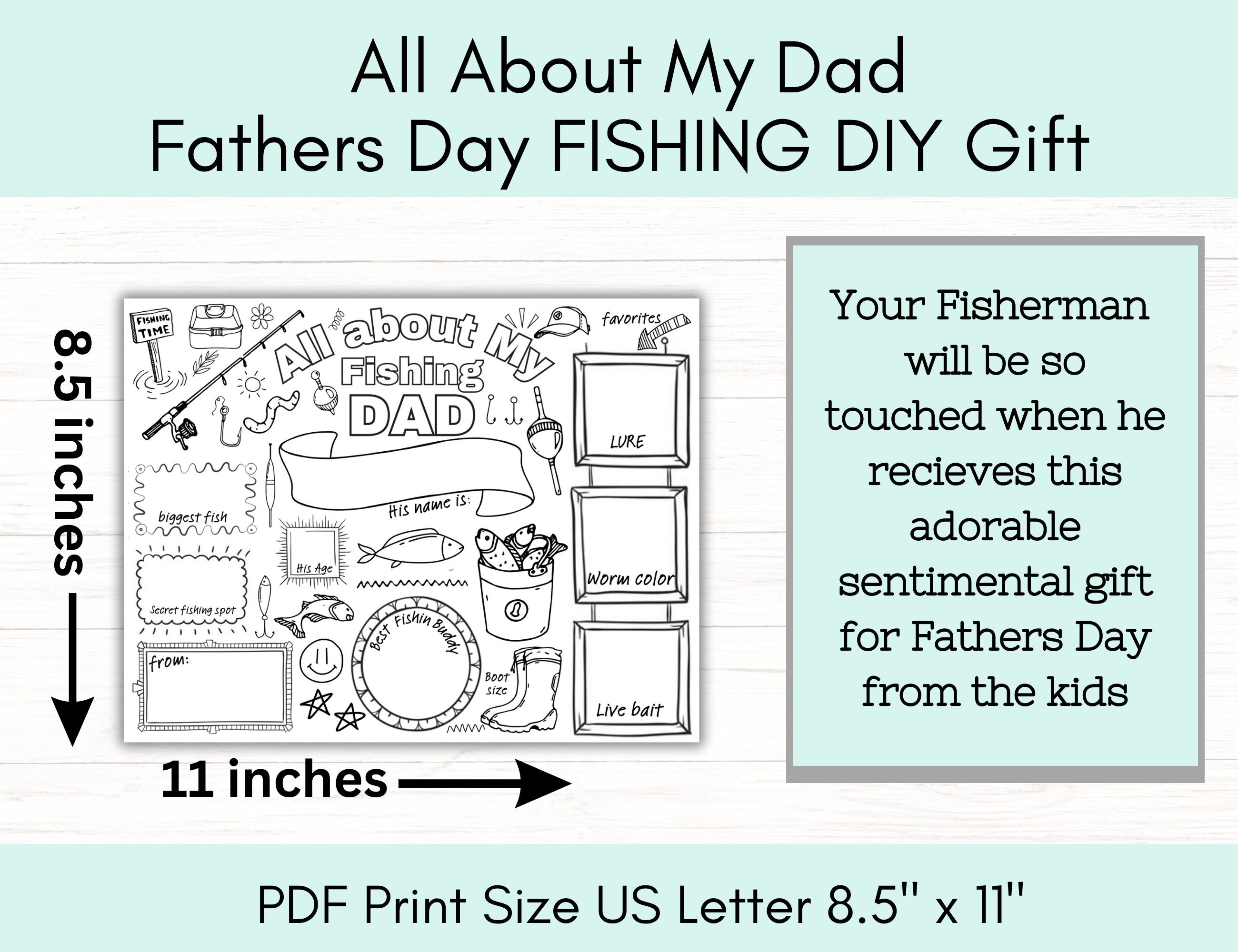All About My Dad, Fathers Day Fishing Gift From Kids, DIY Gift for Dad ...