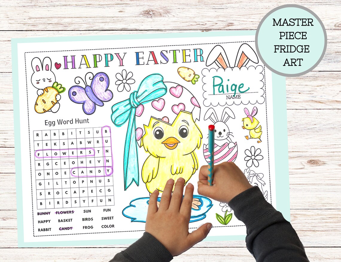 Easter Coloring Pages, Easter Placemats, Easter Activity Sheets, Easter ...