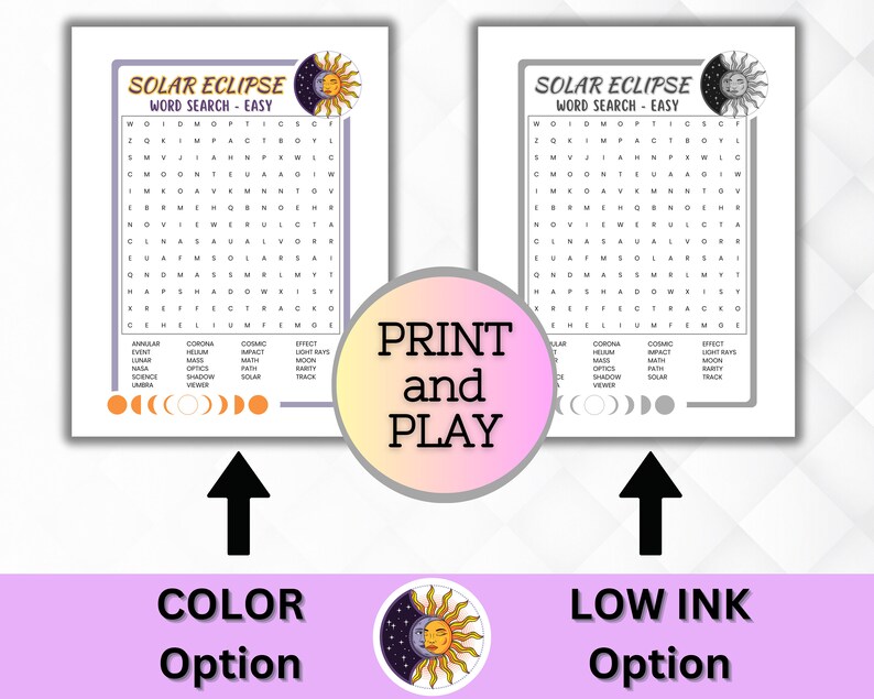 Solar Eclipse Word Search, Solar Eclipse Games for Kids, Solar Eclipse ...
