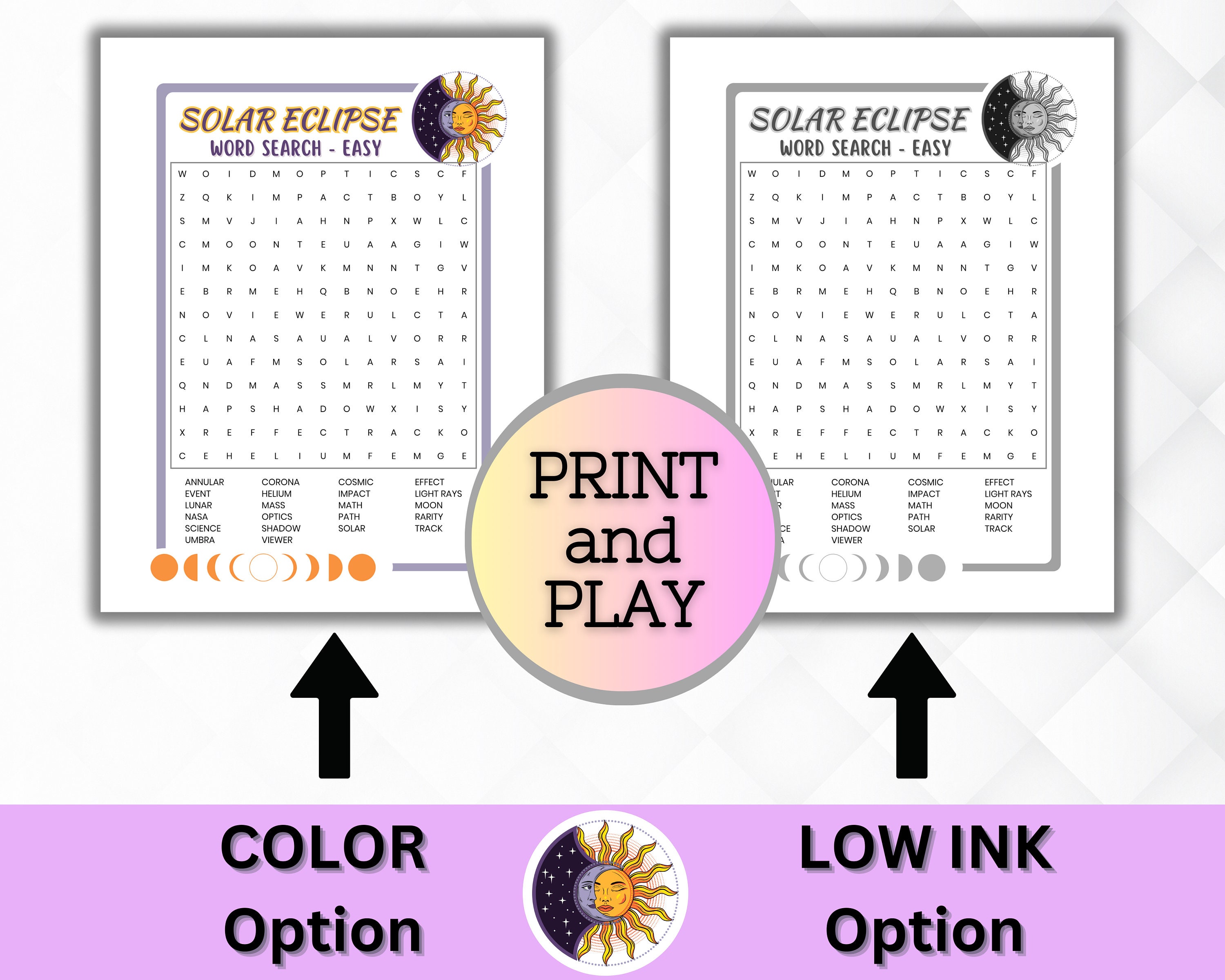 Solar Eclipse Word Search, Solar Eclipse Games for Kids, Solar Eclipse ...