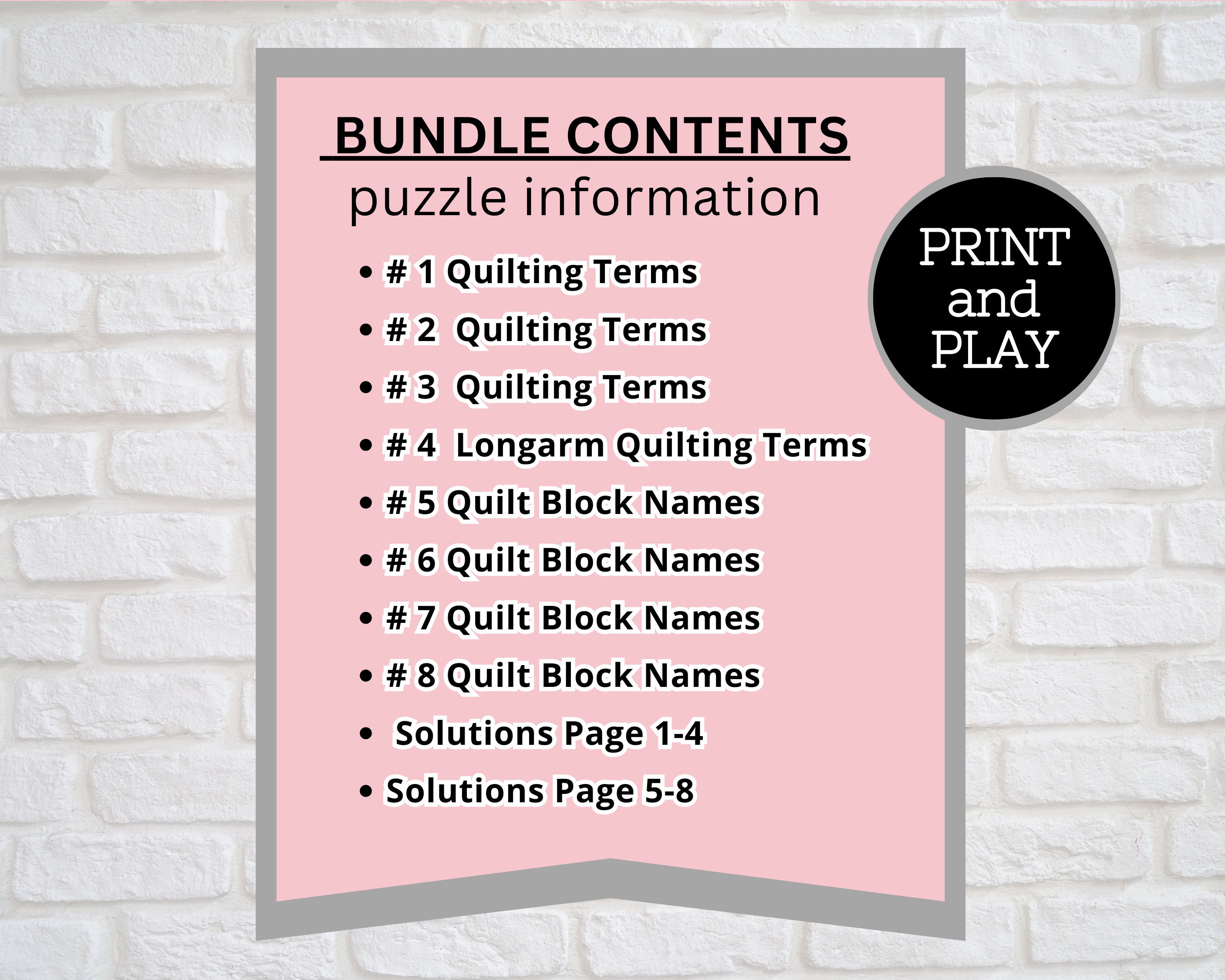 Quilt Game Bundle, Quilt Word Search, Quilt Guild Games, Quilt Club ...