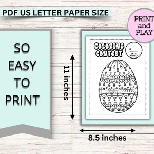 Easter Egg Coloring Contest, Easter Coloring Pages, Class Party Games ...