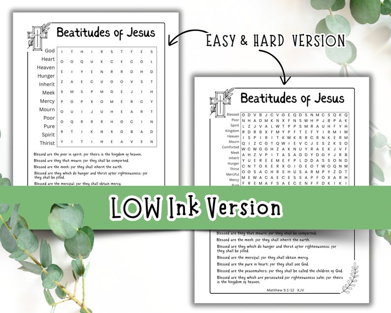 Beatitudes Word Search, Beatitudes for Kids, Youth Group Games, Bible ...