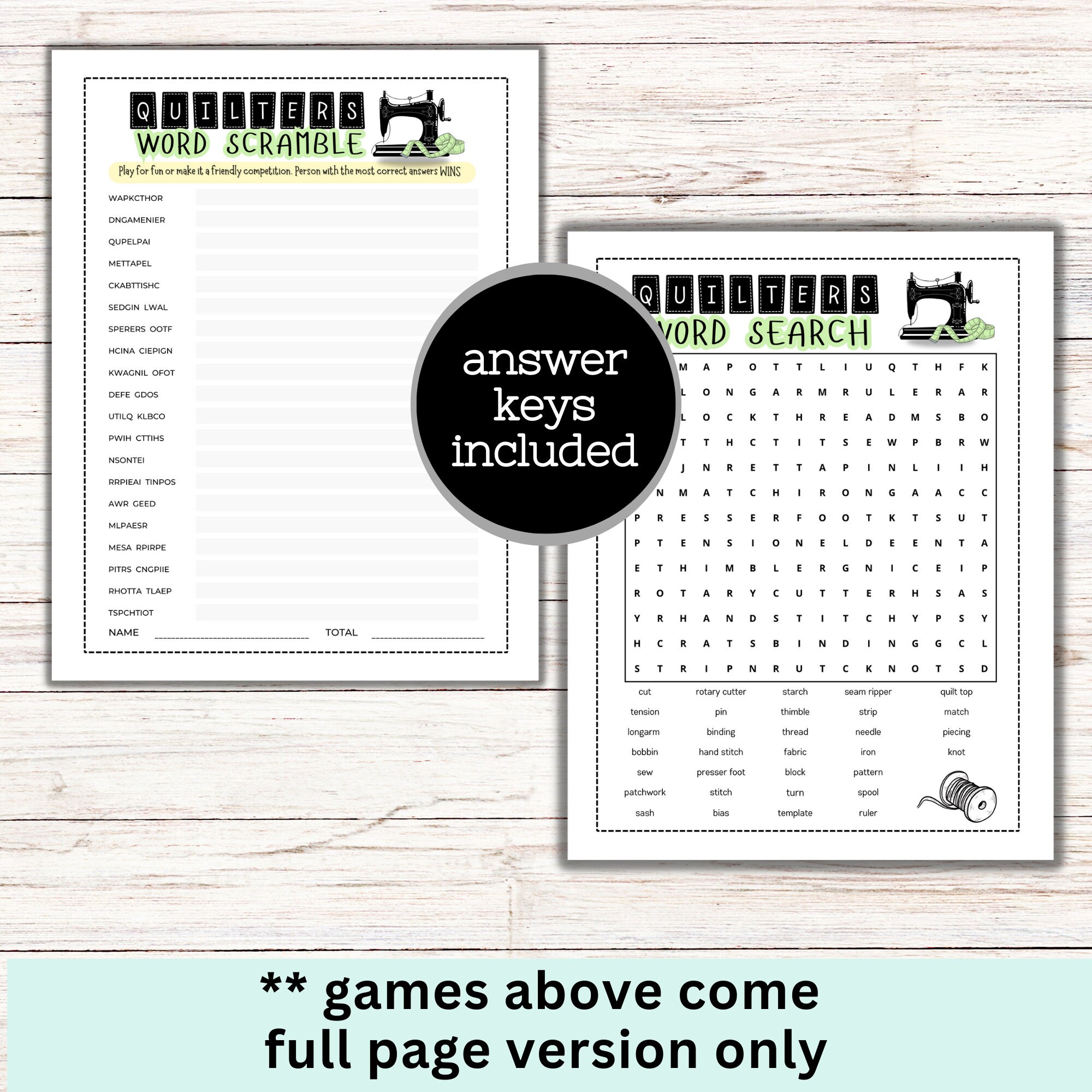 Quilt Game Bundle, #3 Bundle, Quilt Guild Games, Quilt Club, Retreat ...