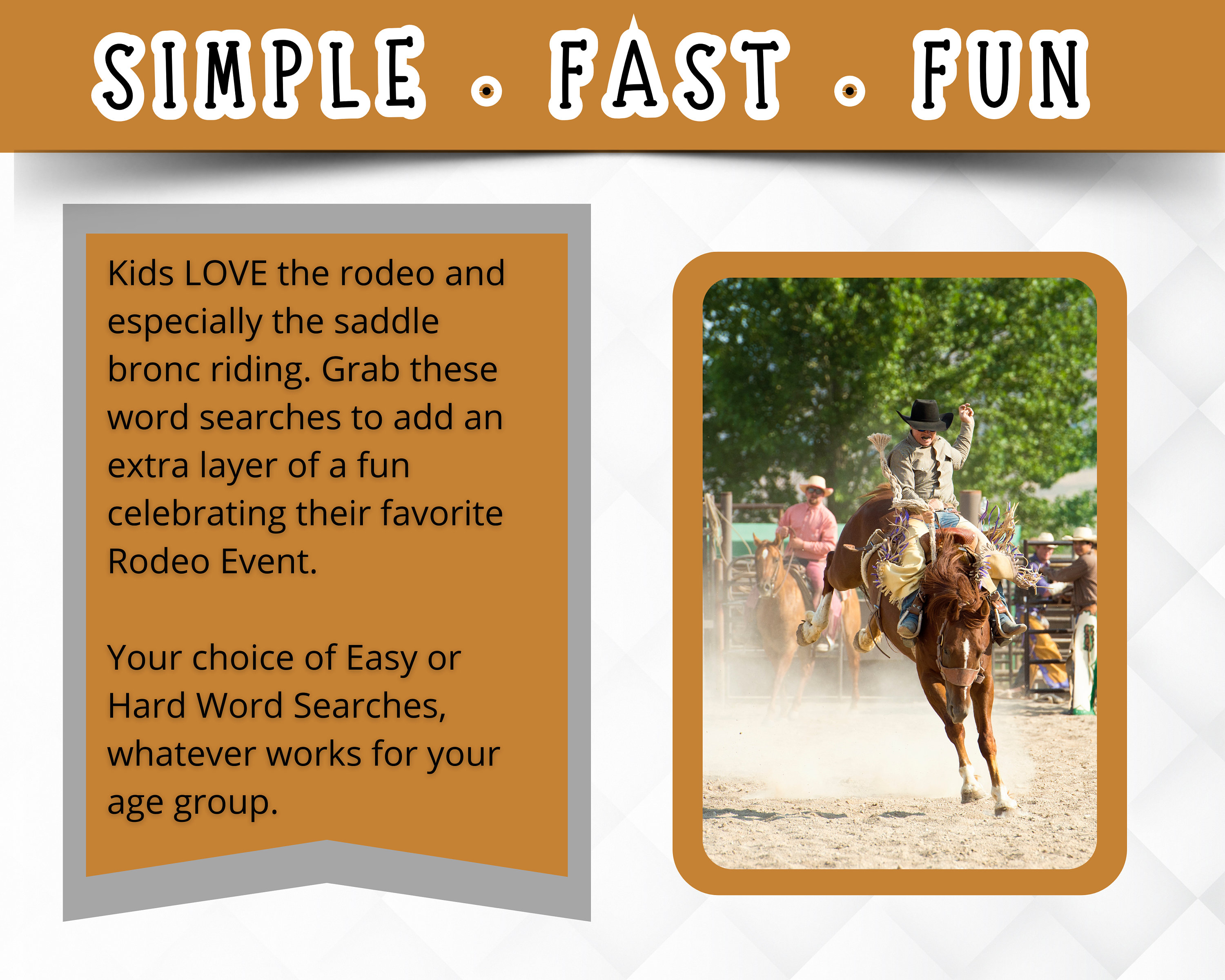 Saddle Bronc Riding Word Search, Bucking Bronco Games for Kids, Rodeo ...