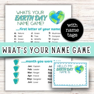Whats Your Earth Day Name Game, Earth Day Word Search, Earth Day ...