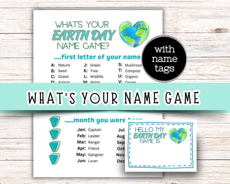 Whats Your Earth Day Name Game, Earth Day Word Search, Earth Day ...