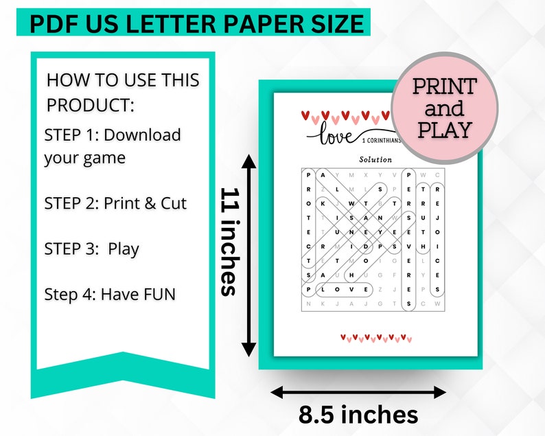 Corinthians 13 Word Search, Love Never Fails, Bible Study Printable ...