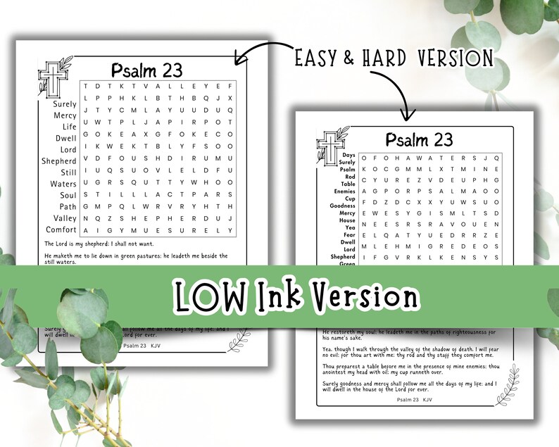 Psalm 23 Word Search, Psalm 23 for Kids, Youth Group Games, Bible Games ...