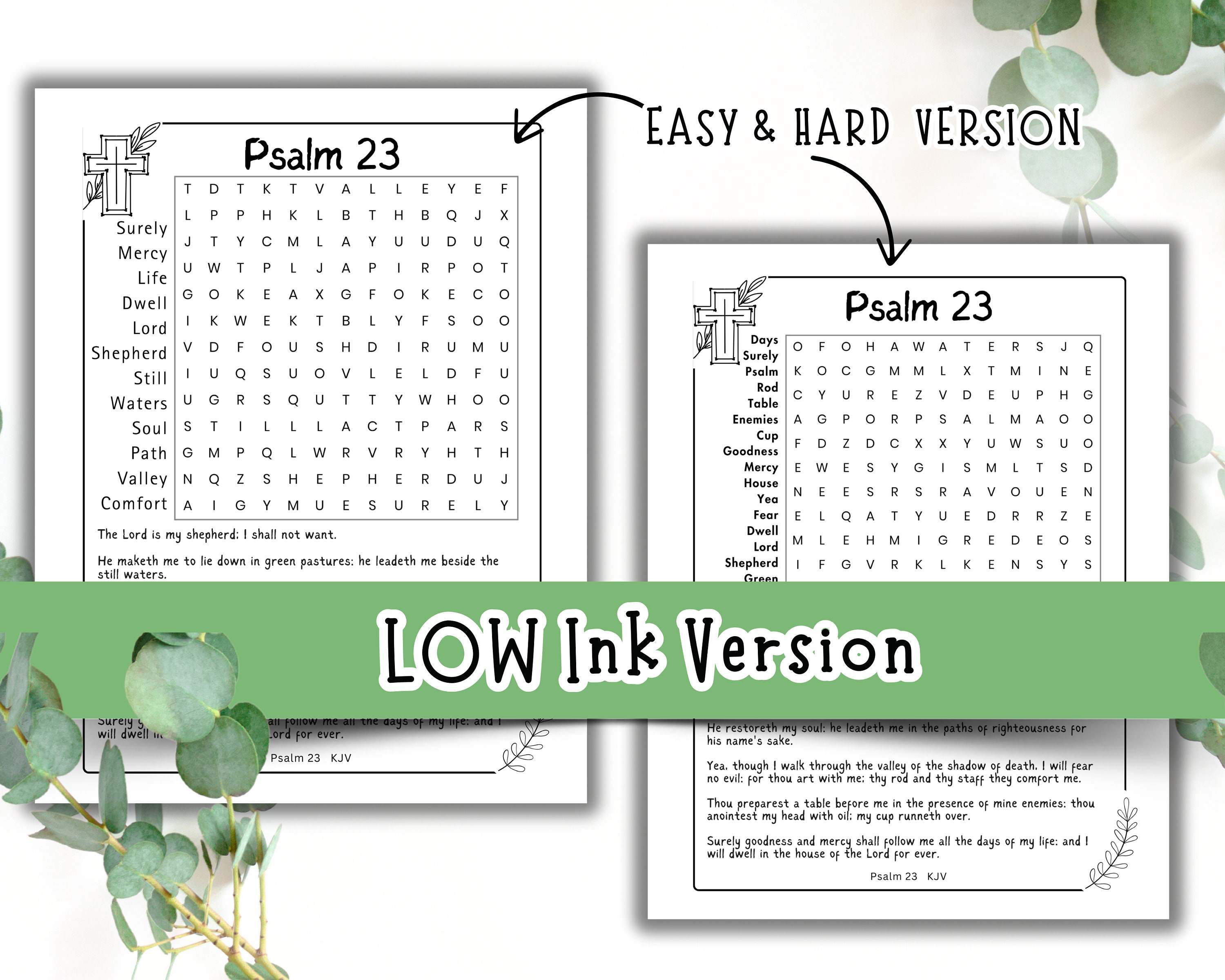 Psalm 23 Word Search, Psalm 23 for Kids, Youth Group Games, Bible Games ...
