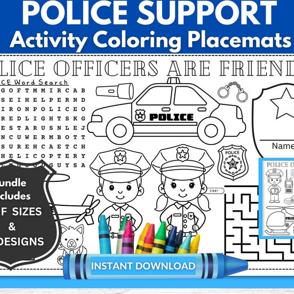 Police Car Coloring - Etsy Australia