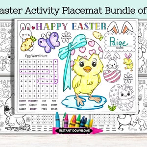 Easter Coloring Pages, Easter Placemats, Easter Activity Sheets, Easter ...