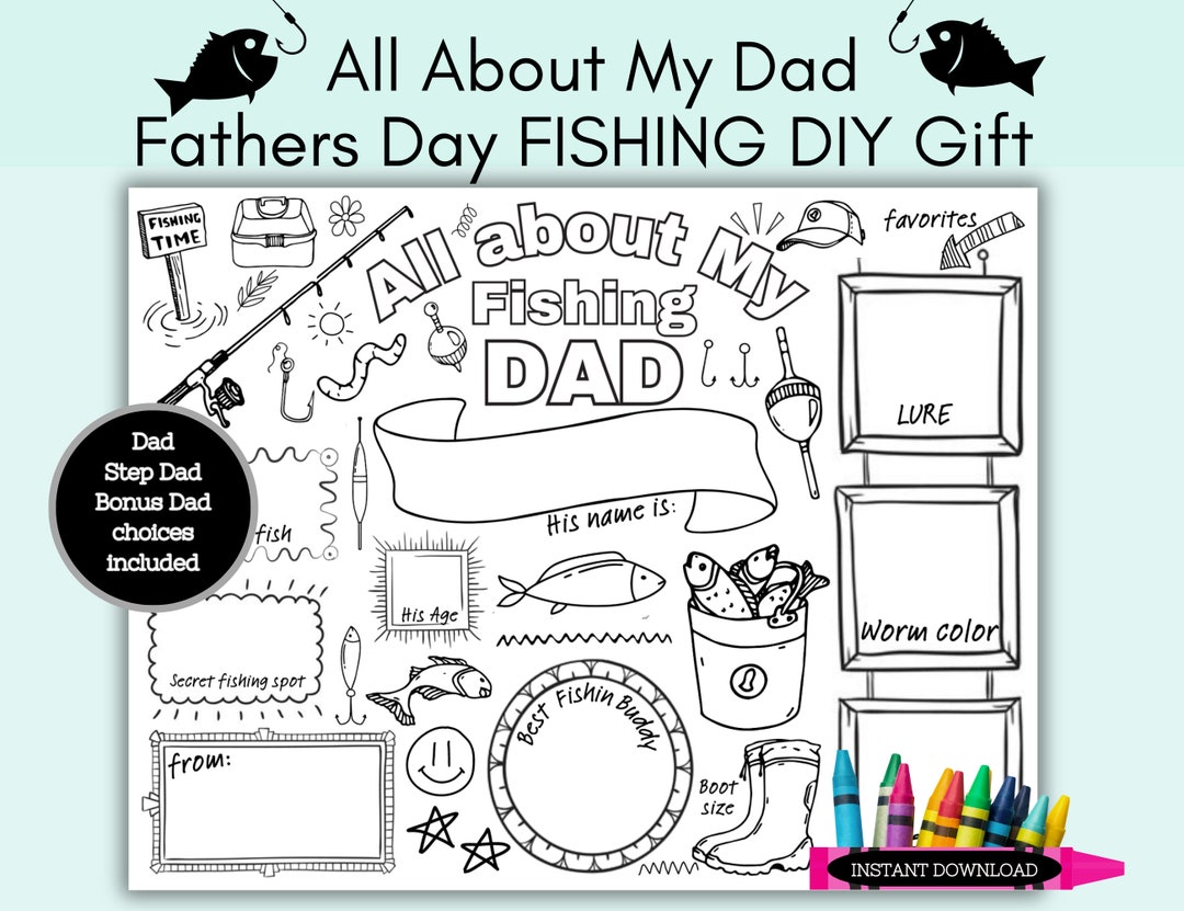 All About My Dad, Fathers Day Fishing Gift From Kids, DIY Gift for Dad ...