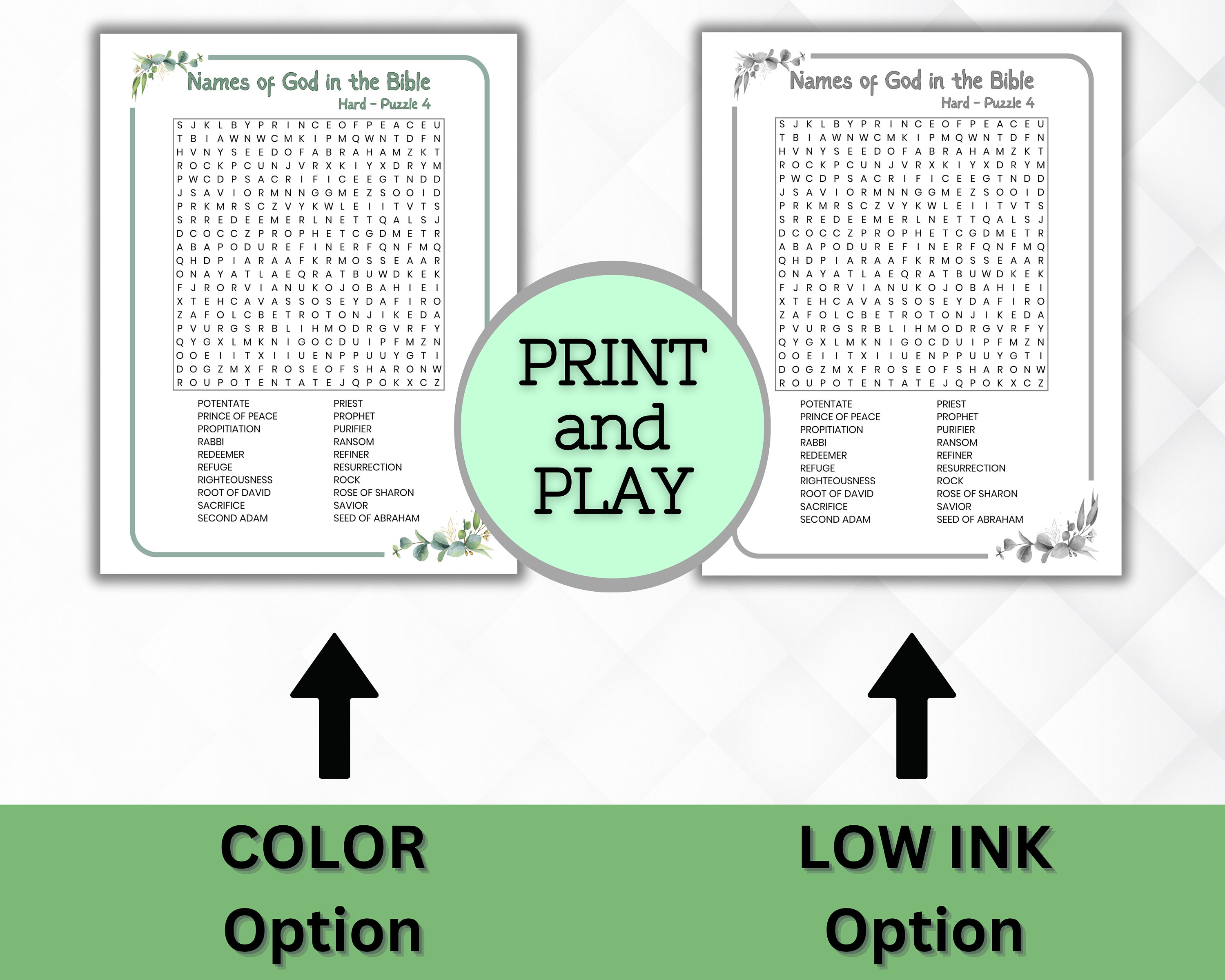 The Names of God Word Search, Lion of Judah, Lamb of God, Bible Study ...