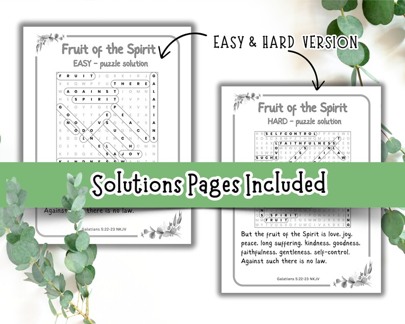 Fruit of the Spirit Word Search, Galatians 5 22, Bible Study Printable ...
