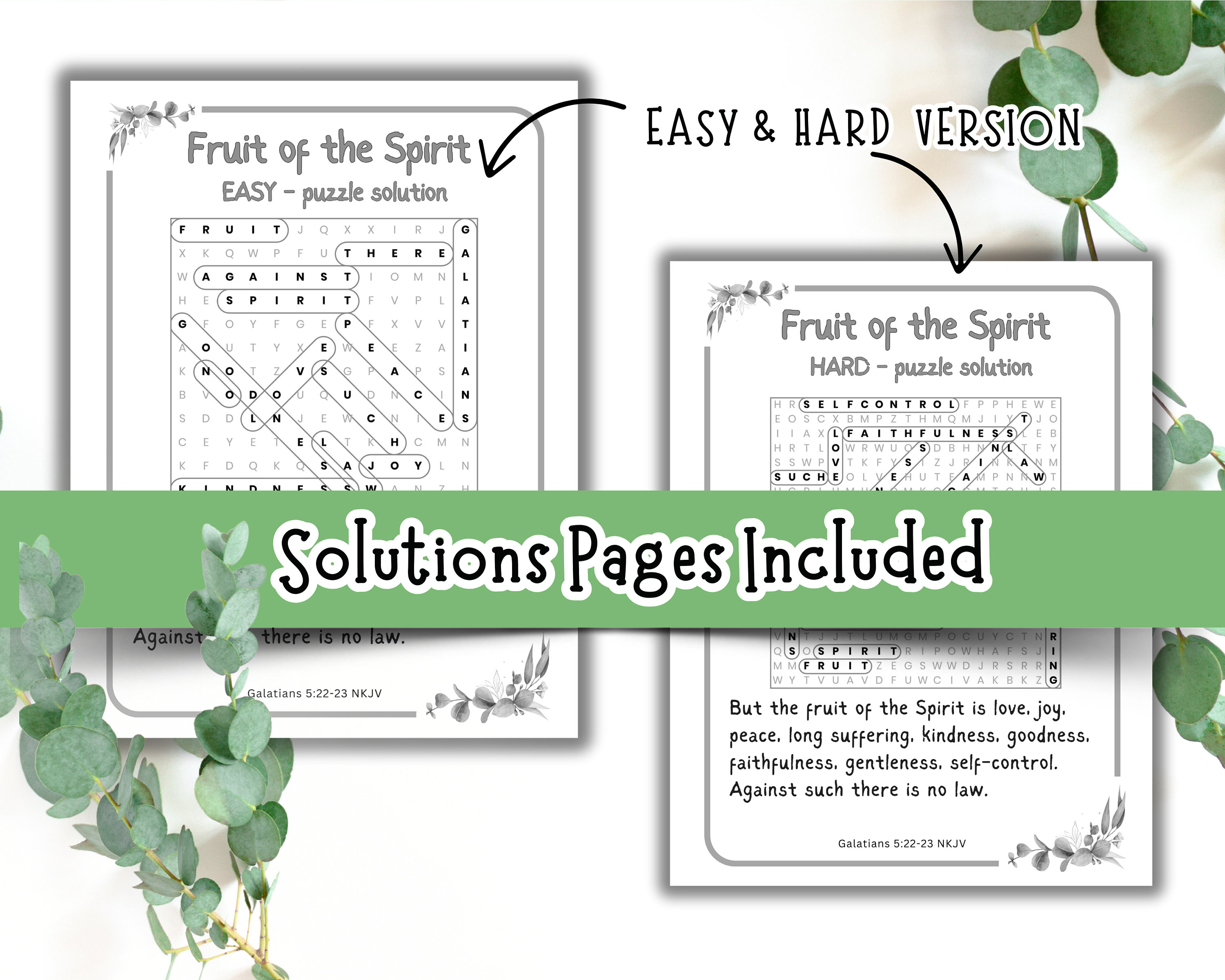 Fruit of the Spirit Word Search, Galatians 5 22, Bible Study Printable ...