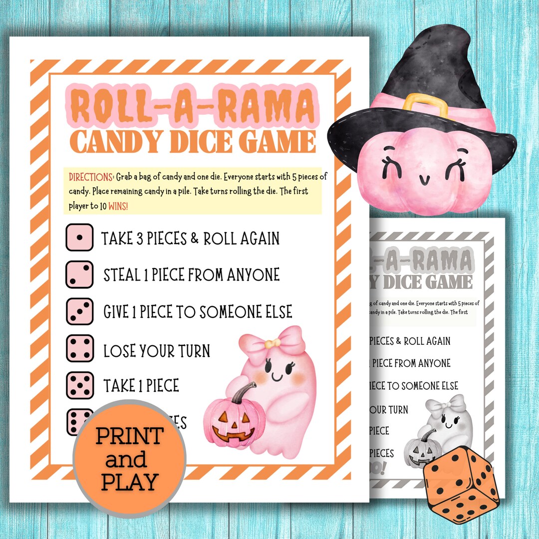 Halloween Candy Dice Game, Halloween Activities, Halloween Games for ...