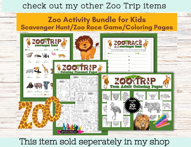 Zoo Trip Kids Keepsake Journal, Writing Prompts for Road Trip, Travel ...