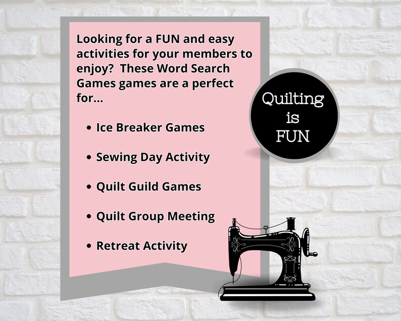 Quilt Game Bundle, Quilt Word Search, Quilt Guild Games, Quilt Club ...