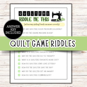 Quilt Game, Quilt Riddles, Riddle Me This, Quilt Retreat Games, Quilt ...