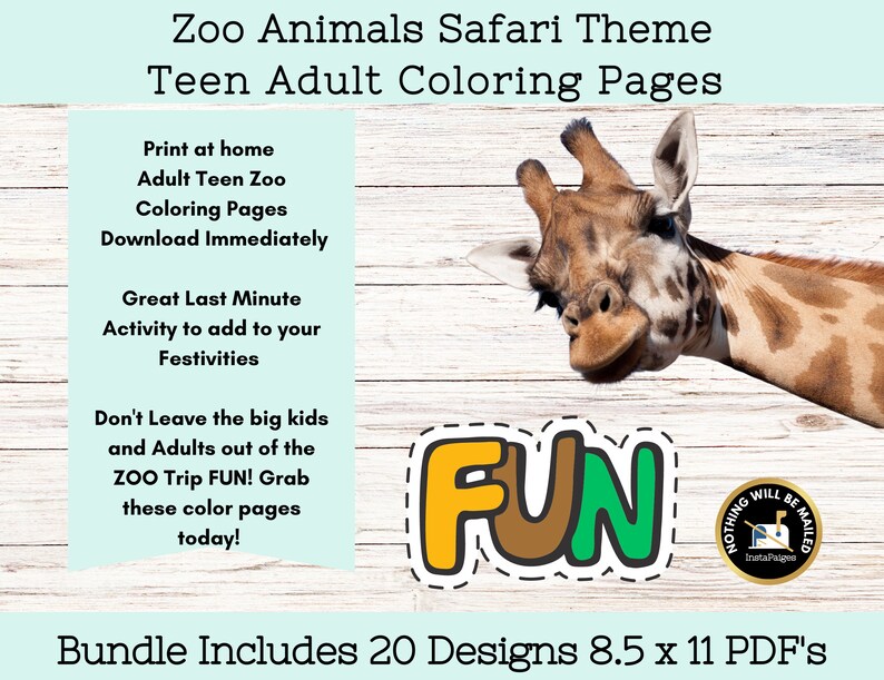 Adult Teen Coloring Pages / Zoo Animals Coloring Pages / Safari ...