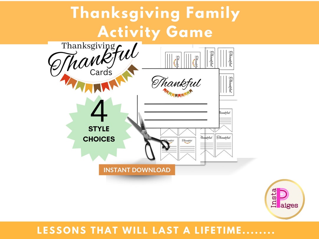 Thanksgiving Family Activity Game, Family Gratitude Activity, Gratitude ...