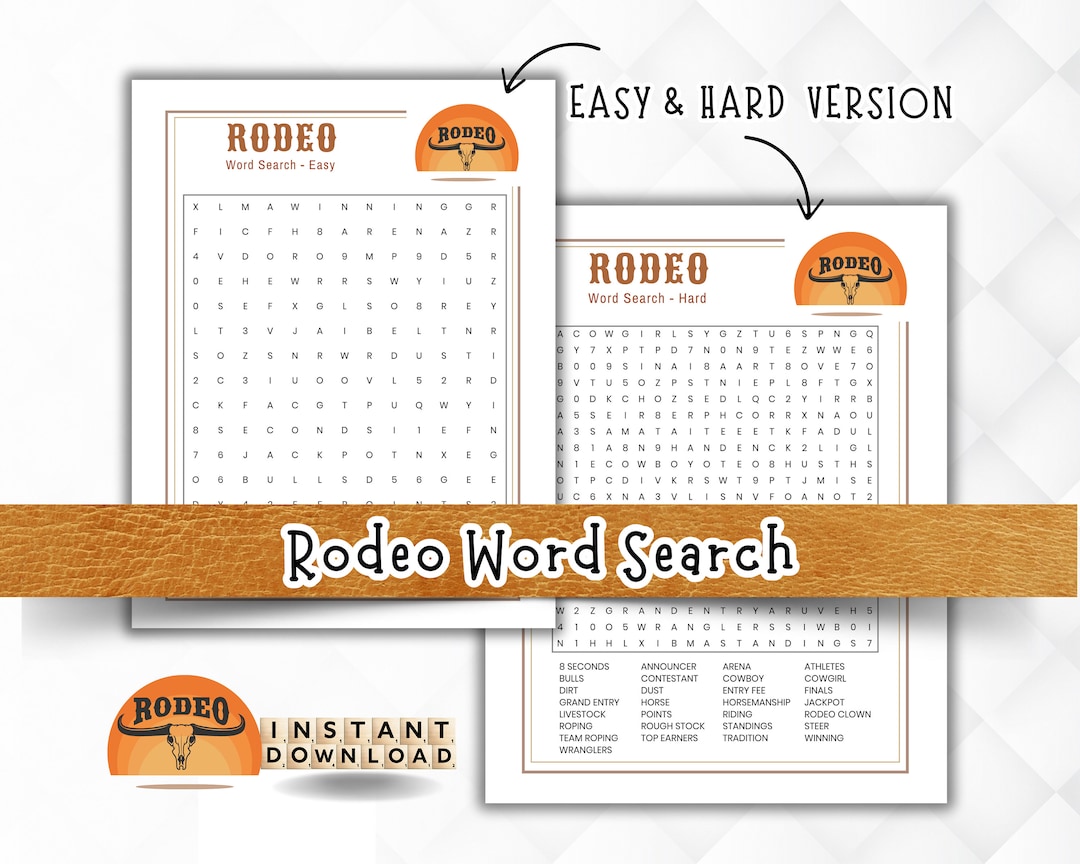 Rodeo Word Search, Rodeo Games for Kids, Rodeo Cowgirl, Western Cowboy ...