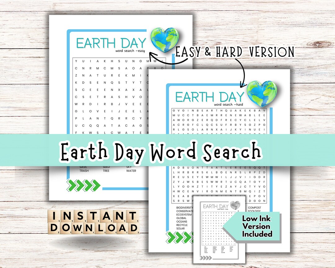 Earth Day Word Search, Earth Day Printable for Kids, Earth Day ...