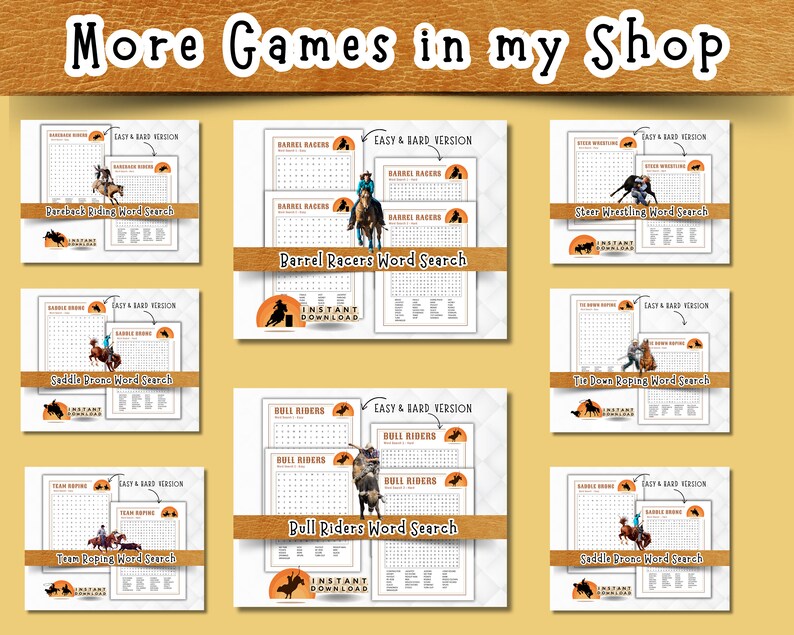 Rodeo Word Search, Rodeo Games for Kids, Rodeo Cowgirl, Western Cowboy ...