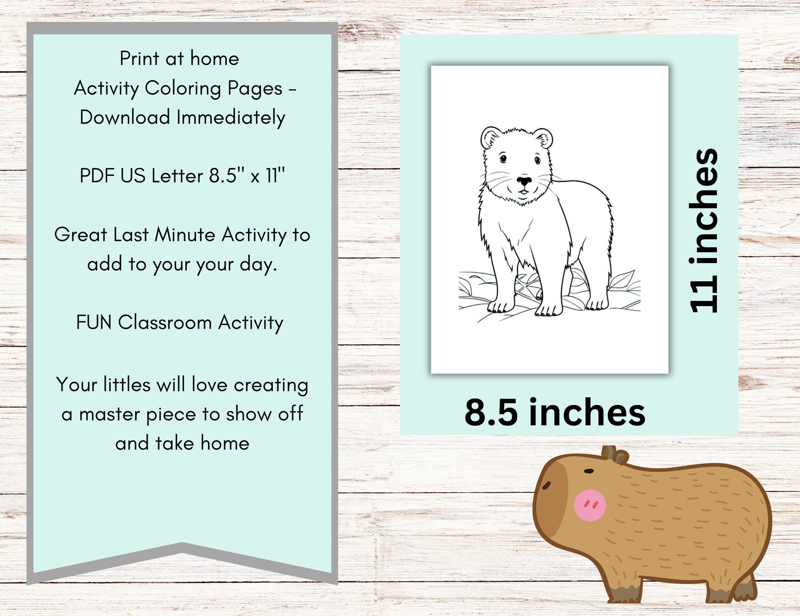 Capybara Coloring Book , Capybara Coloring, Preschool Coloring Pages ...