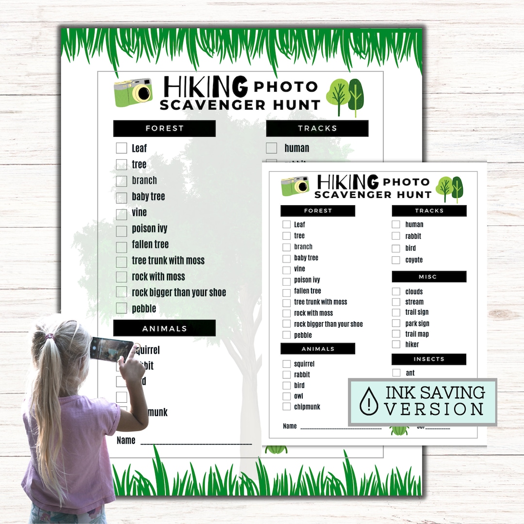 Photo Hiking Scavenger Hunt, Photo Scavenger Hunt, Outdoor Scavenger ...