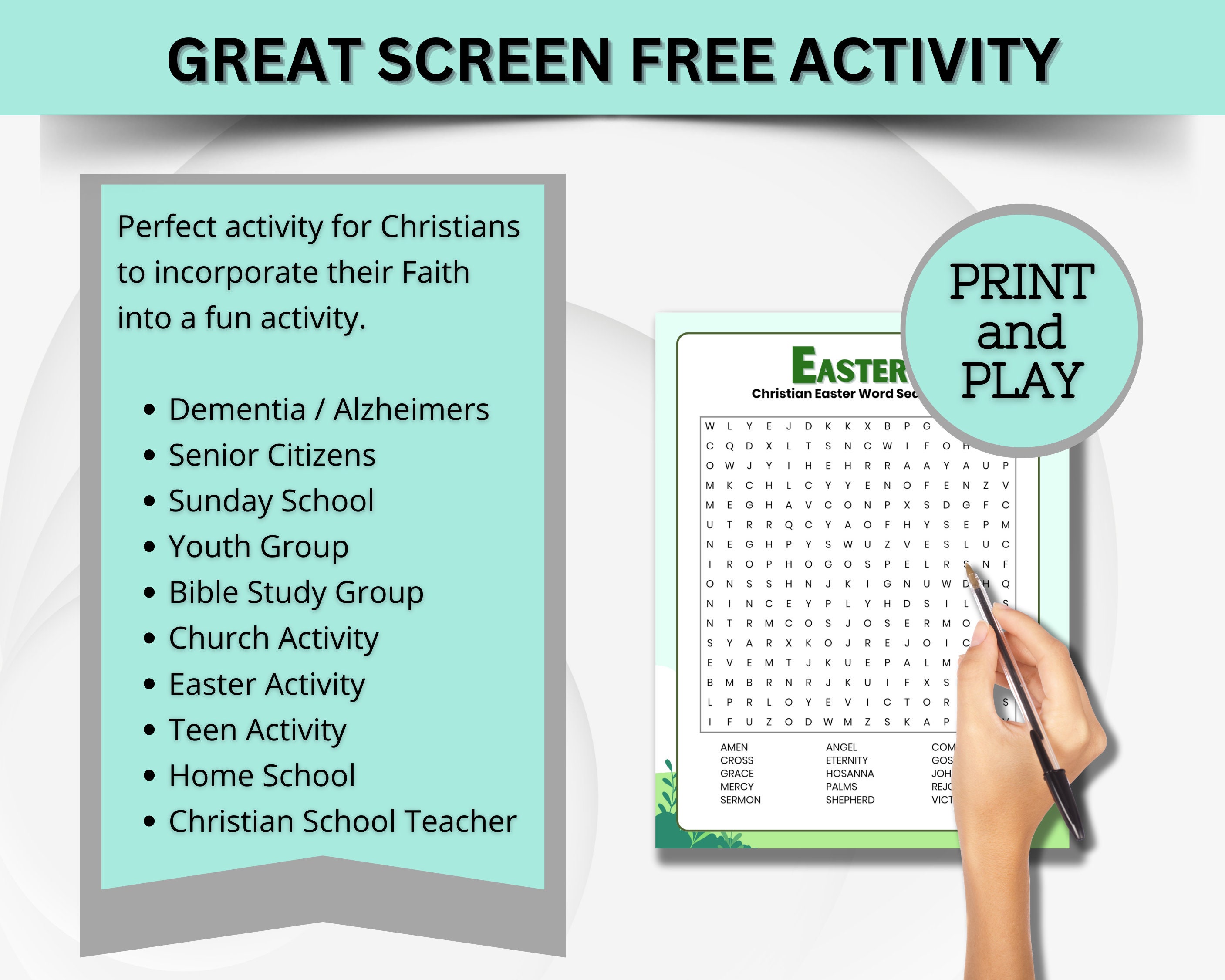 Christian Word Search, Easter Word Search, Bible Activity, Holy Week ...
